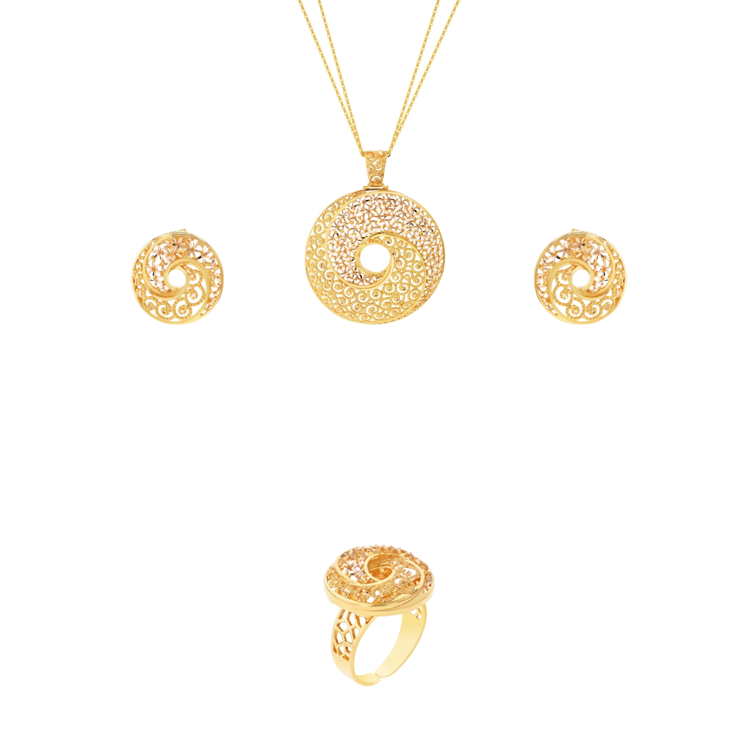 21K Gold Pendant Set
