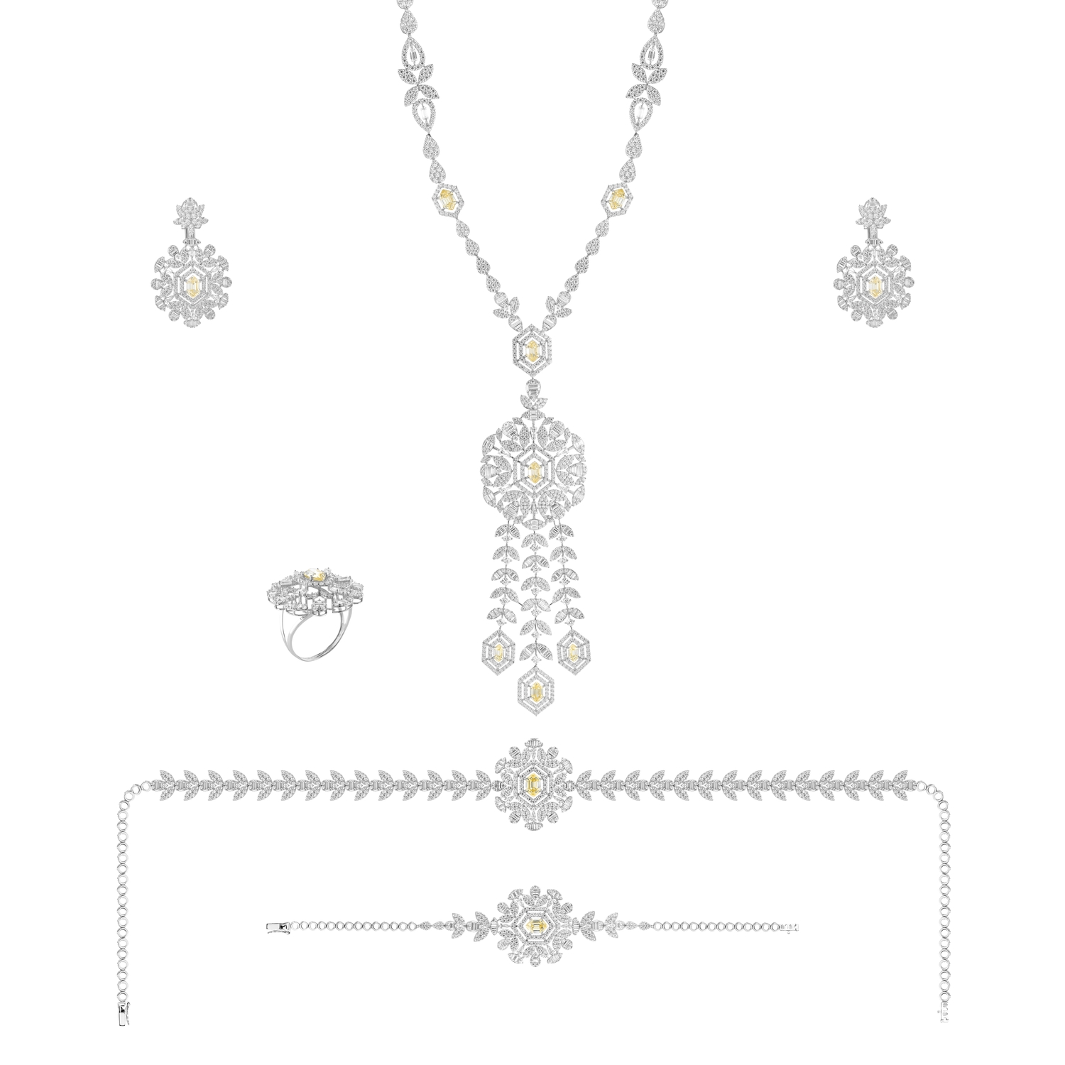 Whisper Snow Star 18K Gold Gem Set - Al Romaizan