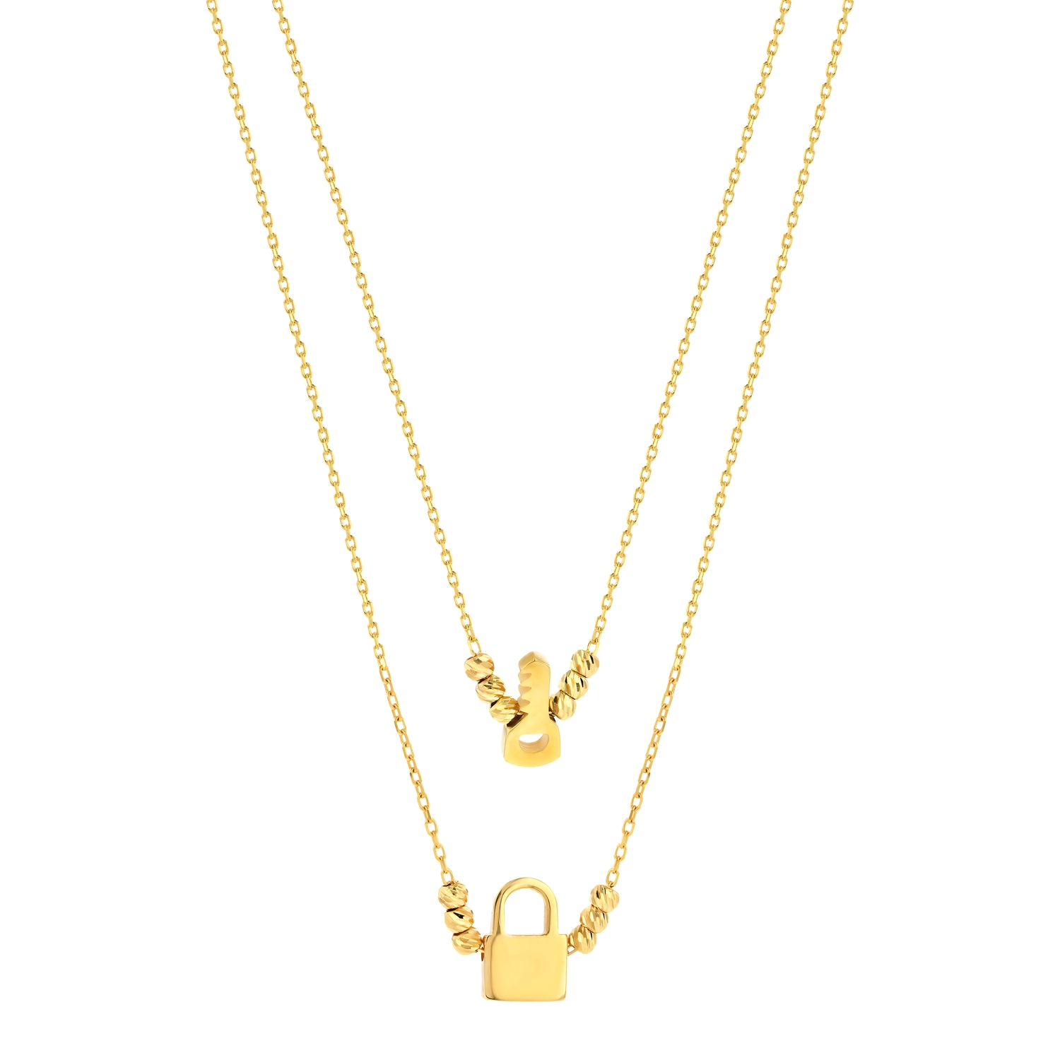 21K Gold Lock Charm Gold Set - Al Romaizan
