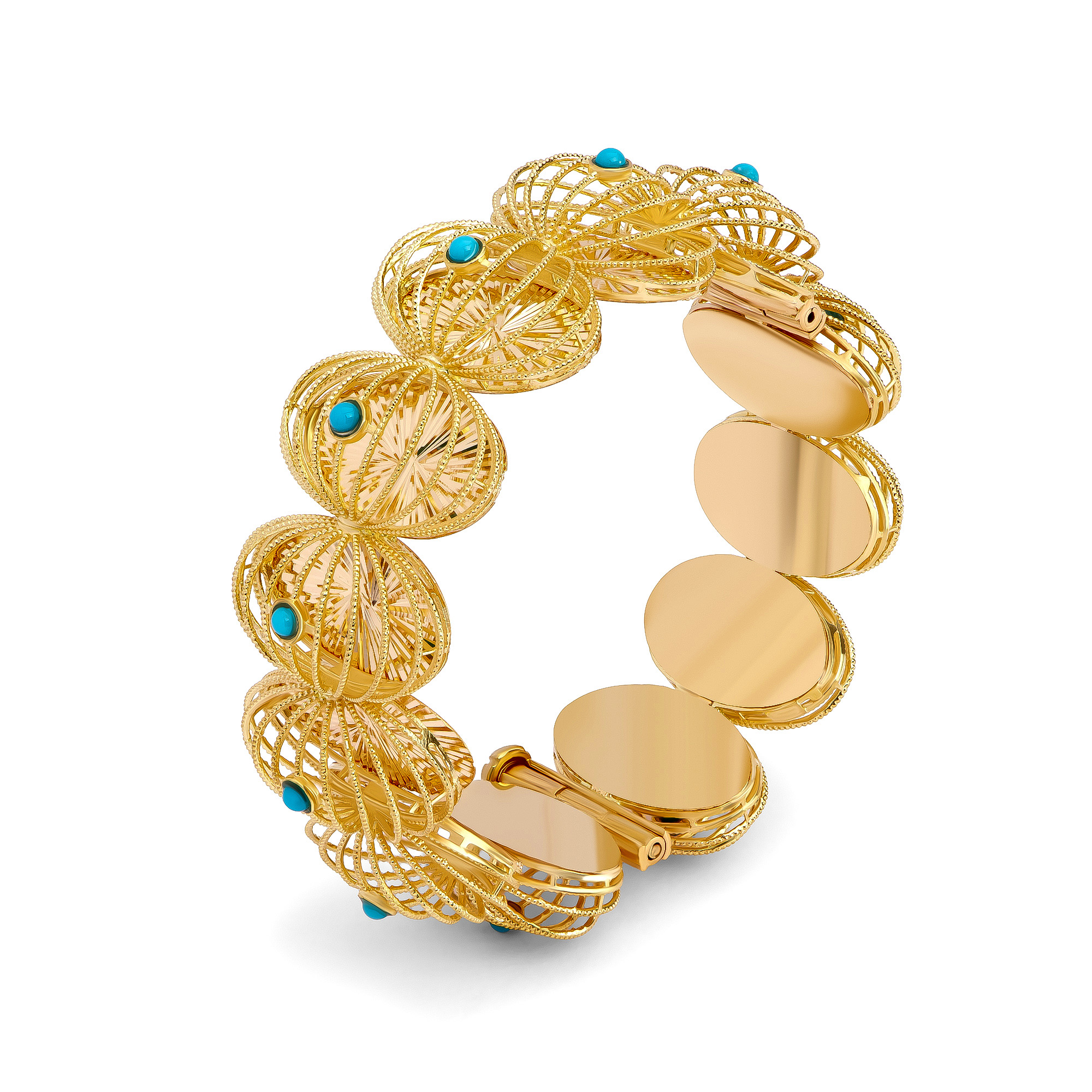 21K Traditional Nasrah Infinity Gold Bracelets - Al Romaizan